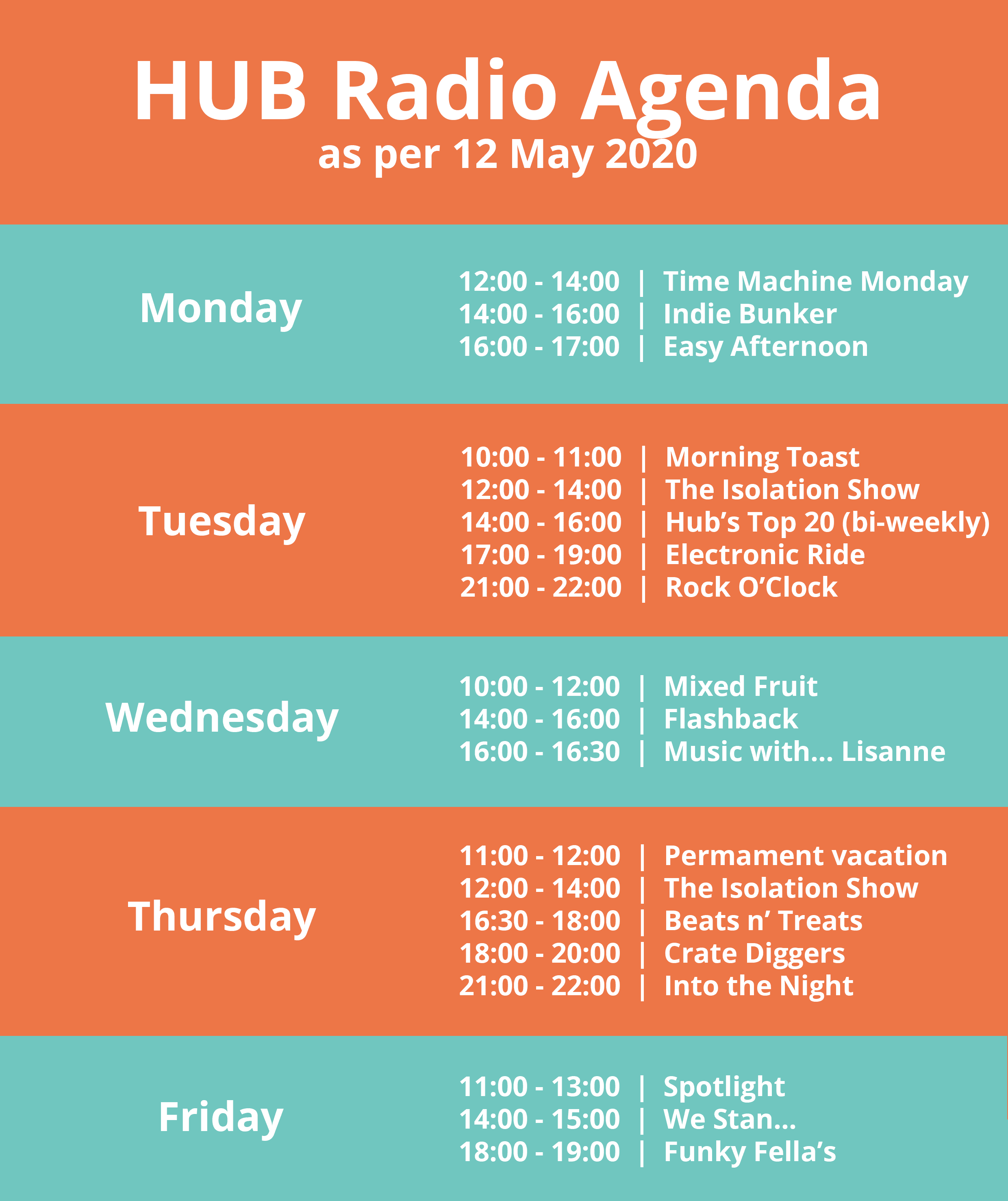 Check Out the Latest HUB Radio Show Schedule.ck it OUT! - BUas HUB